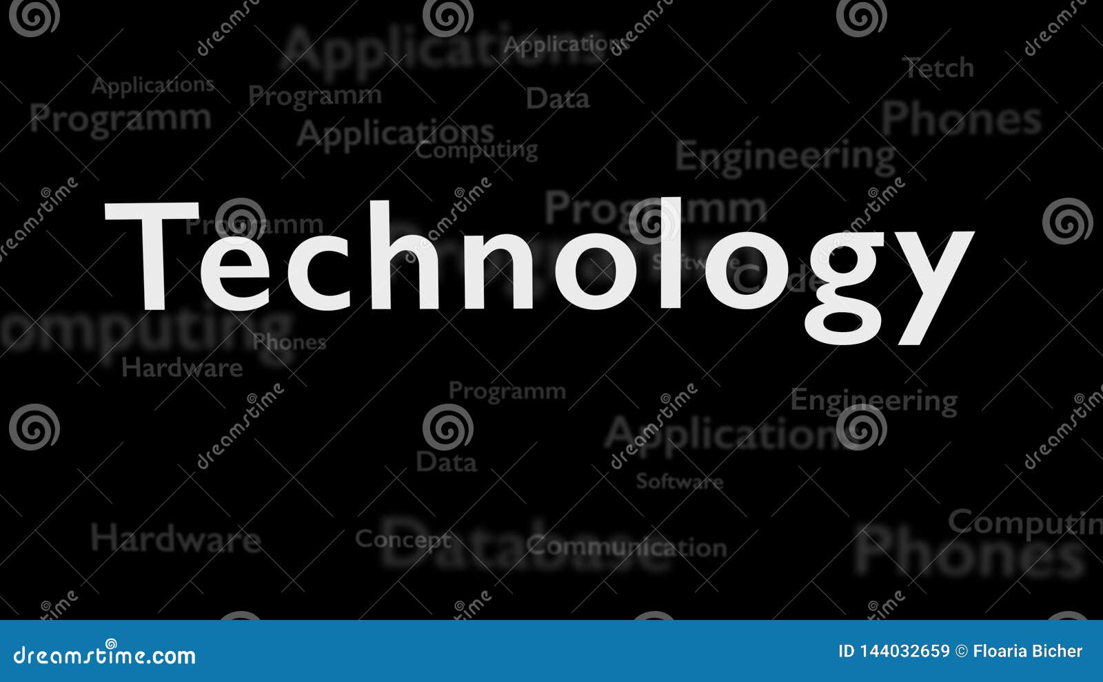 Black Background with Different Words, Which Deal with Technology ...