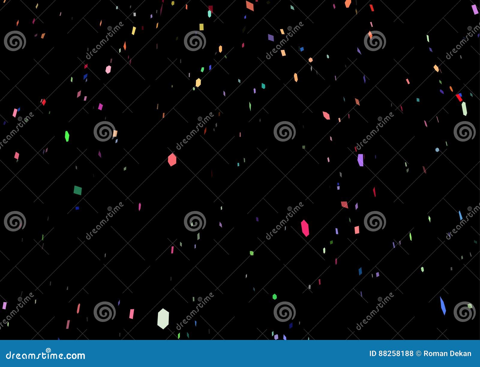 Black Background with Falling Colorful Particles Stock Vector ...