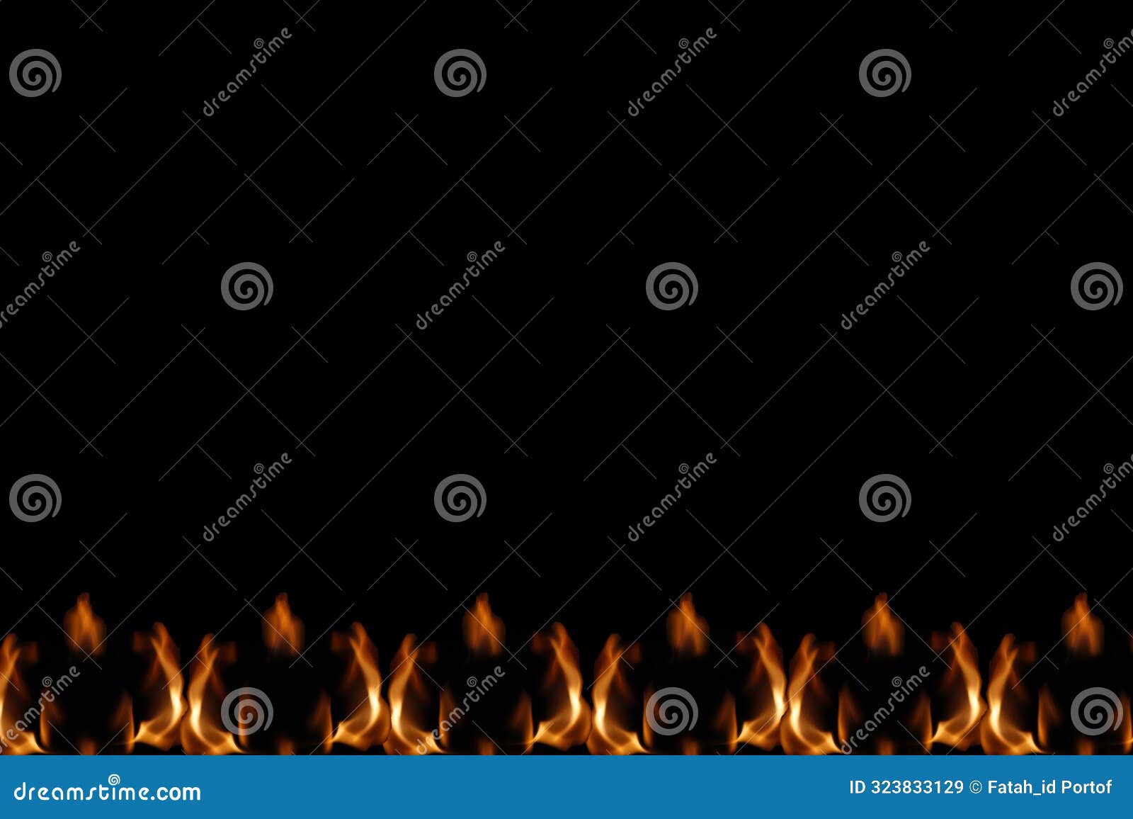 Black Background Fire Element Frame,flame Pattern Stock Image - Image ...