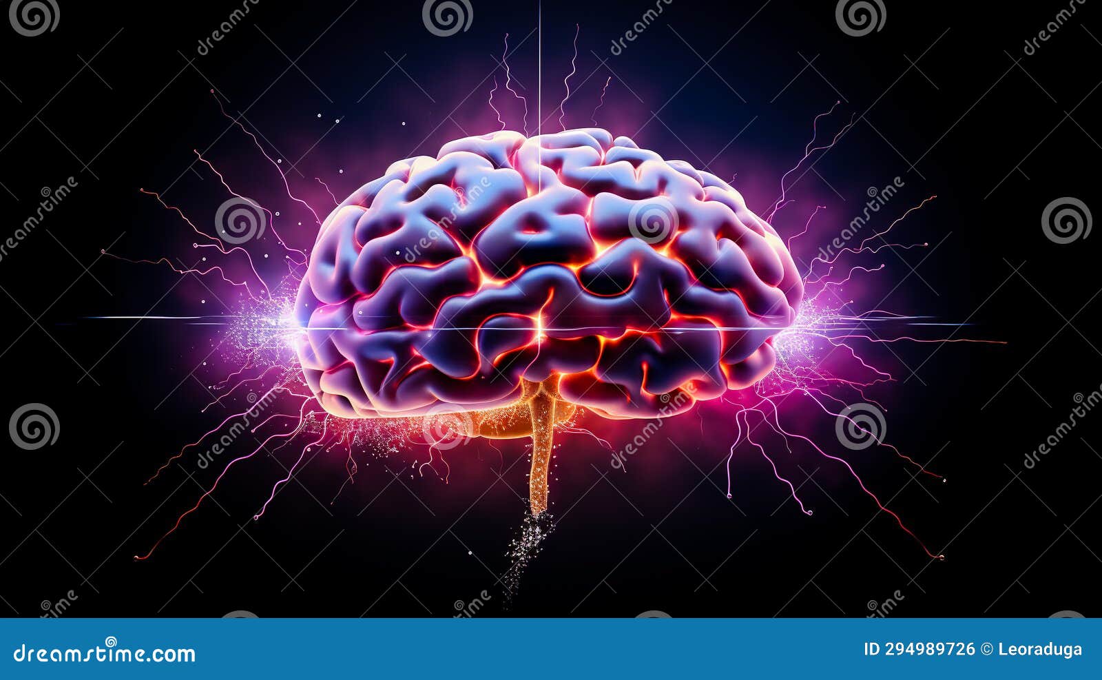 Colored Brain Vector Drawing Illustration Side View Comic Style On ...