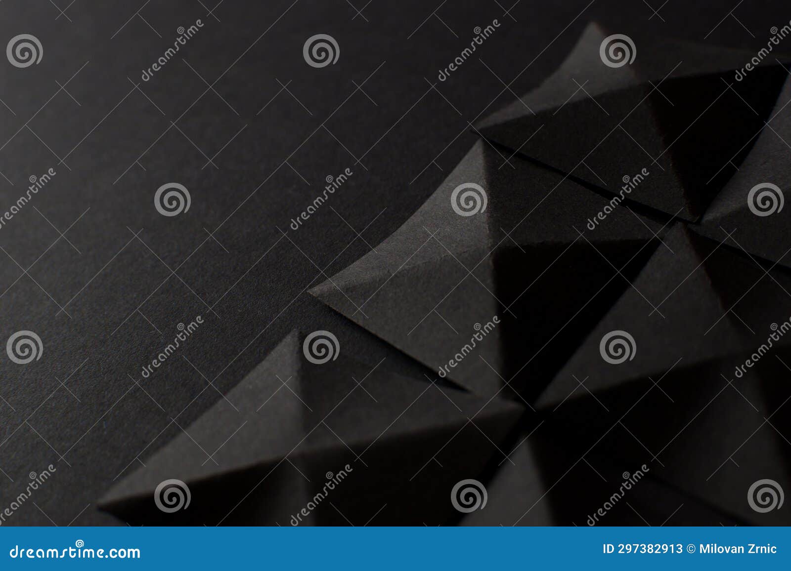 Black Background with Black Geometric Shapes, Close Up Stock Image ...