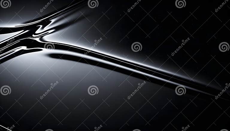 A Black Background with a Glossy, Reflective Surface Stock Image ...