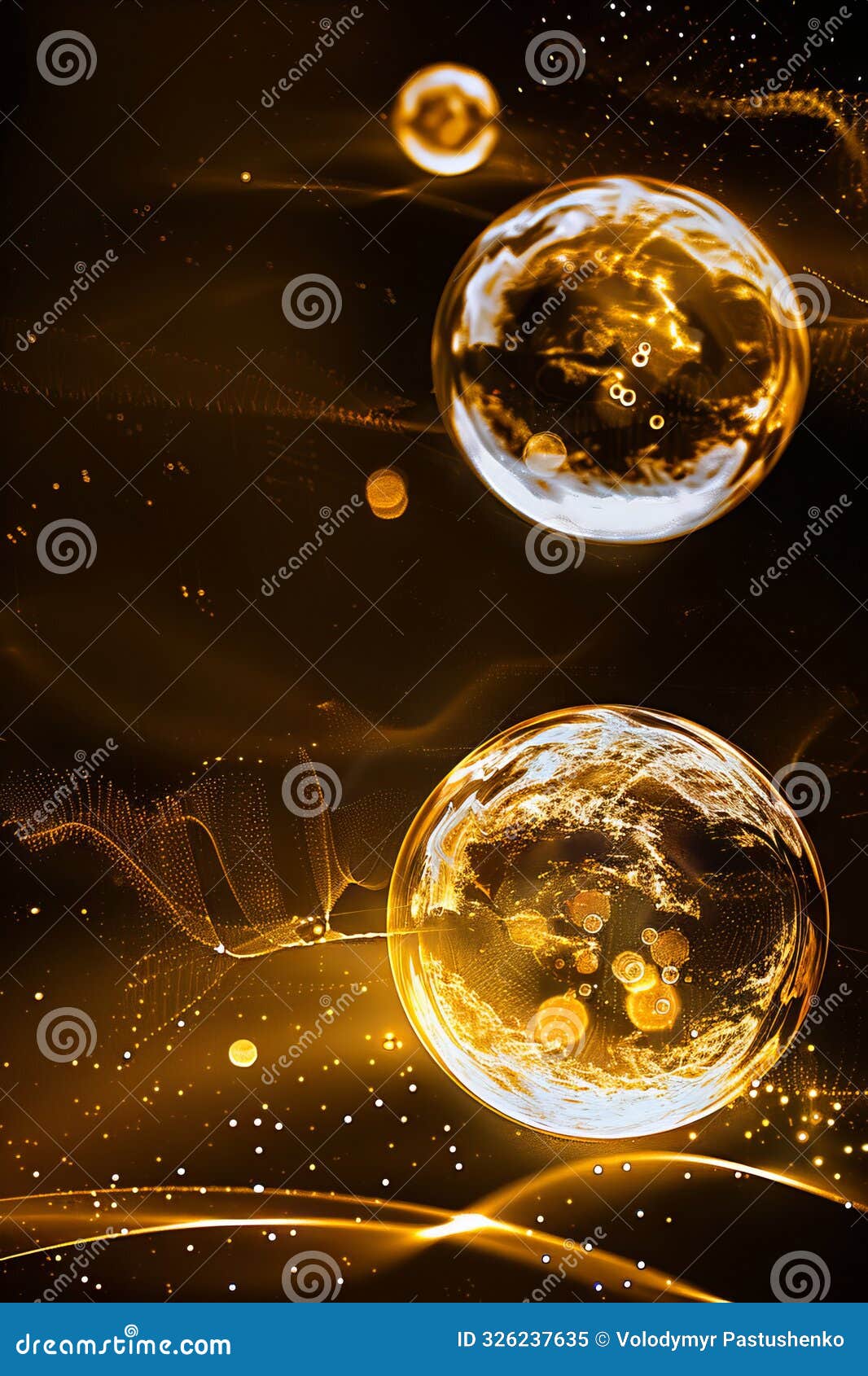 A Black Background with Gold Bubbles Stock Image - Image of generated ...
