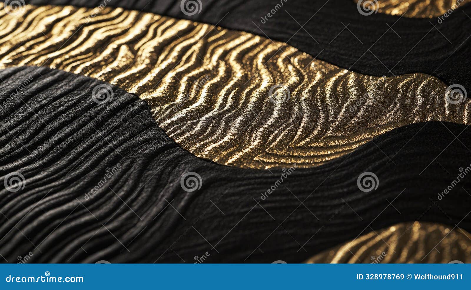 A Black Background With Gold Embossed Textures. The Raised Gold ...