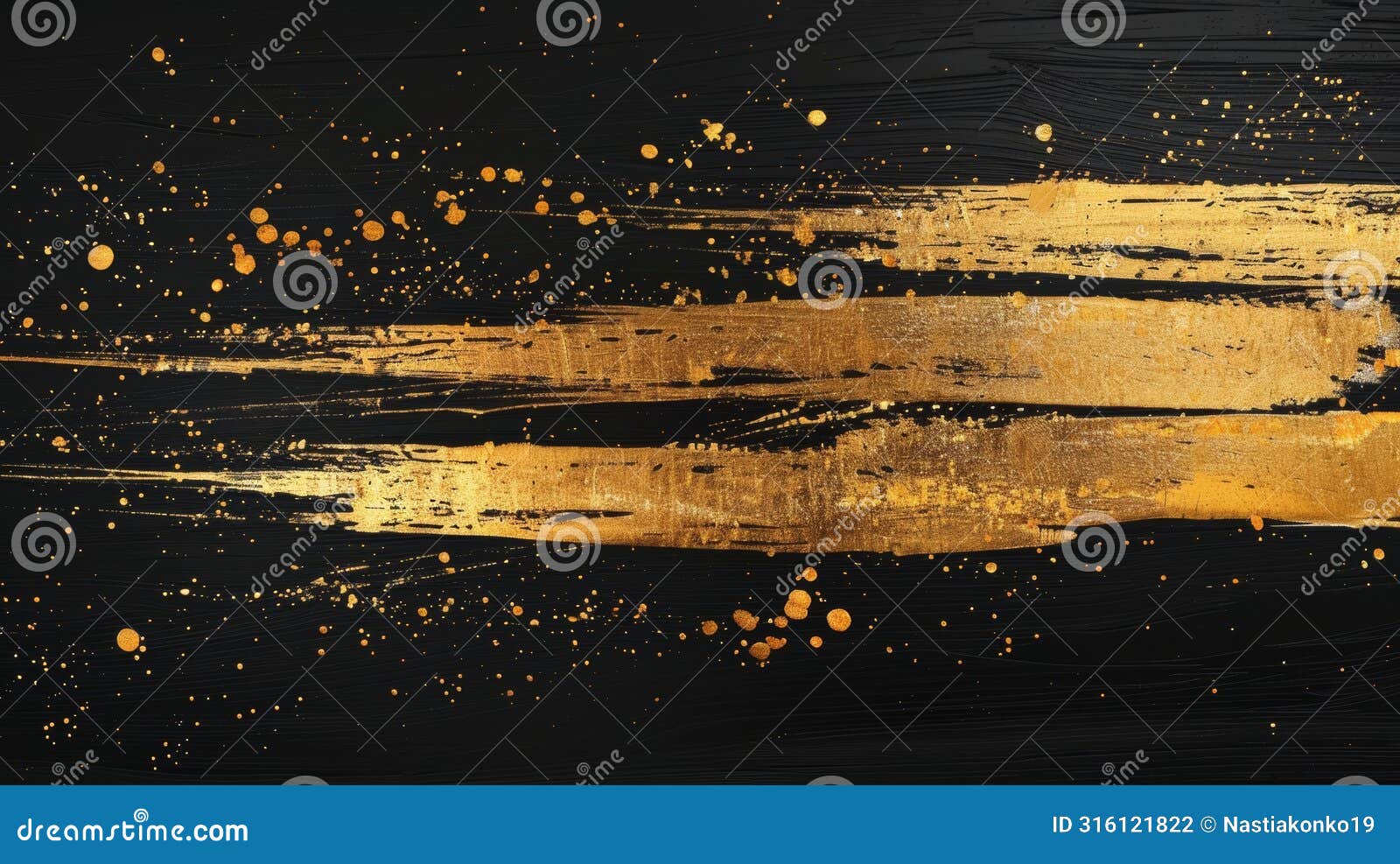 Black Background with Gold Paint Streaks Stock Photo - Image of line ...