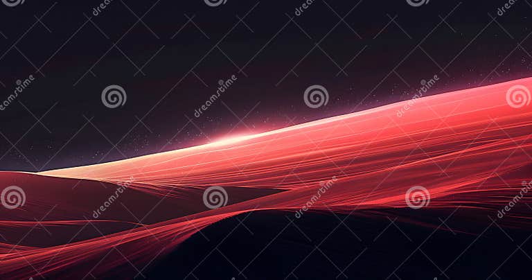 Abstract Mars Landscape with Red Gradient Stock Illustration ...