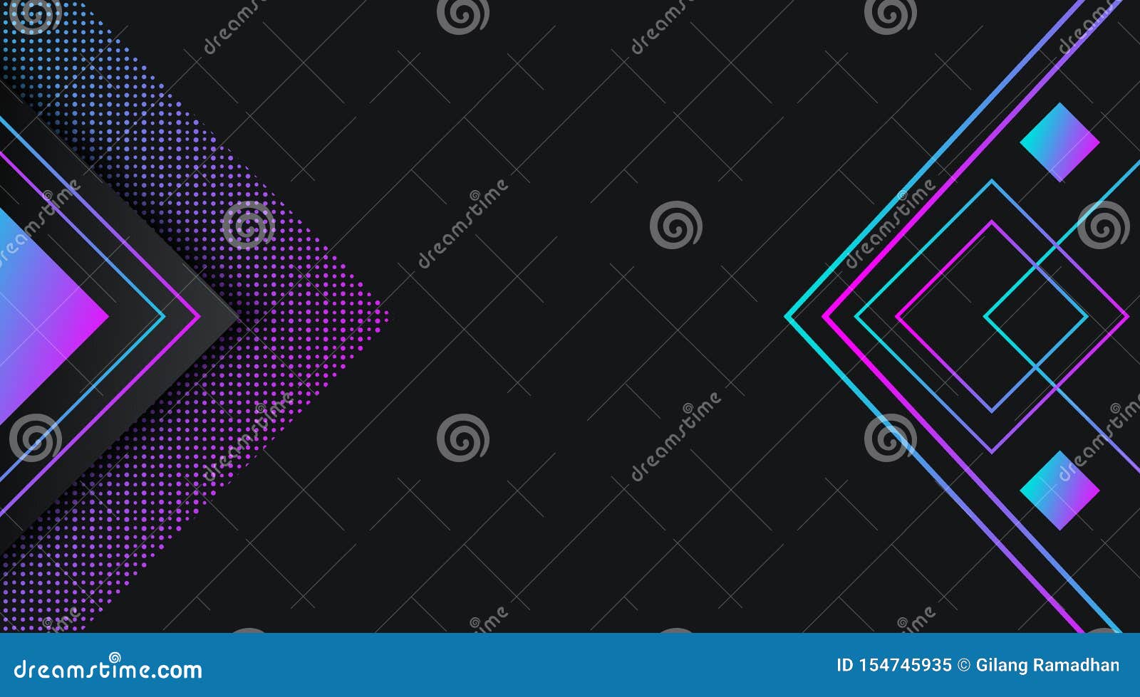 Black Background with Gradient Neon Glitter Geometric Shape Stock ...