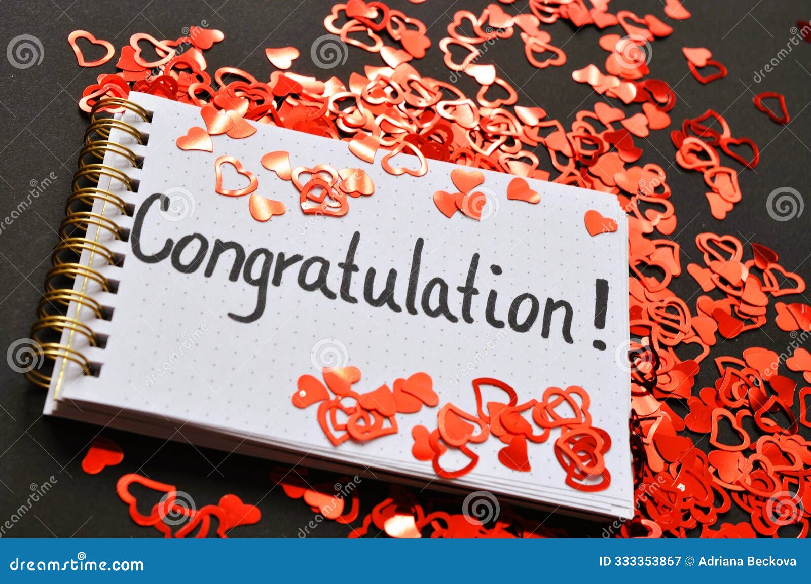 Black Background with Handwritten Congratulation Card Stock ...