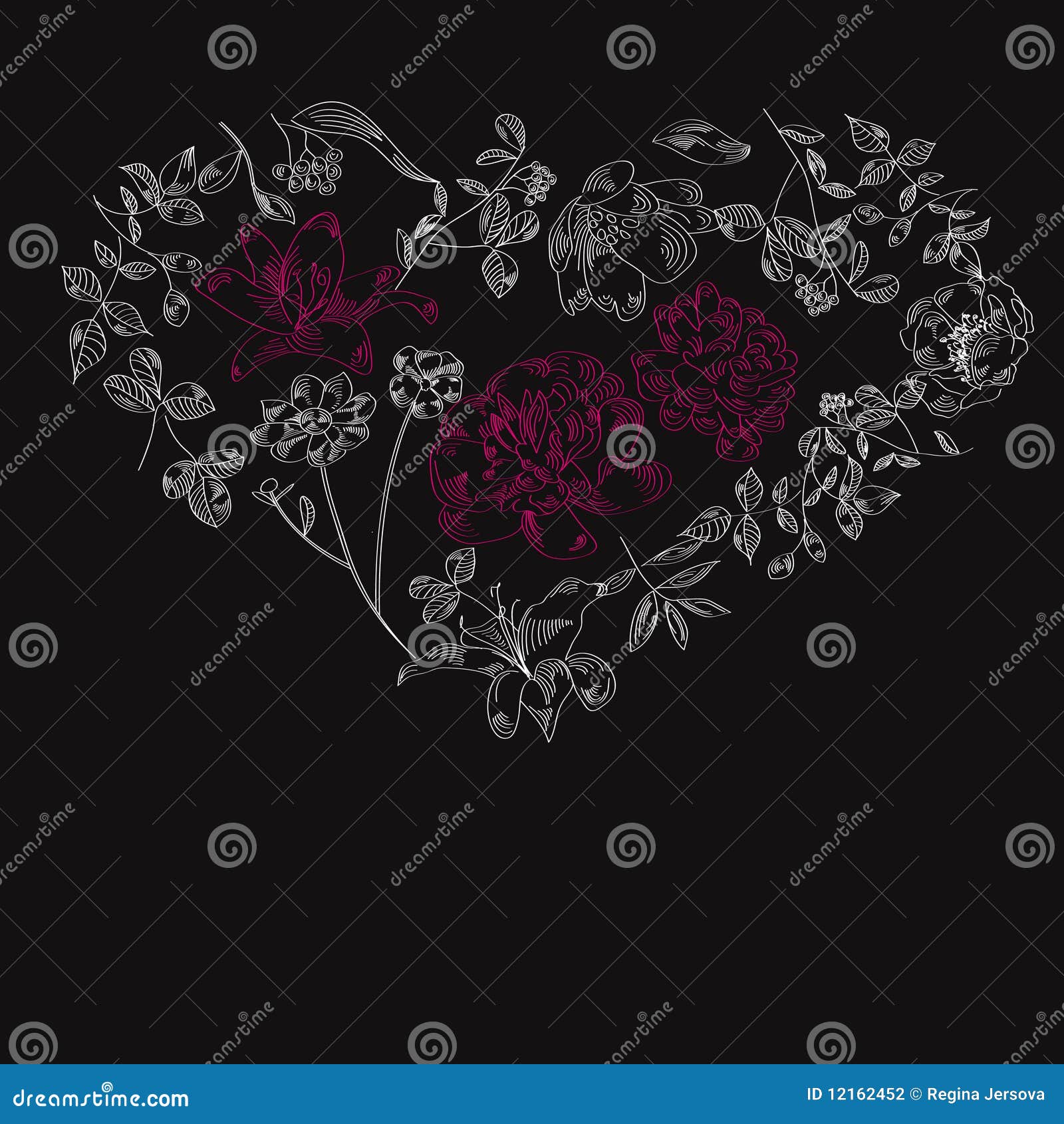 Black Background with Heart Stock Vector - Illustration of creative ...