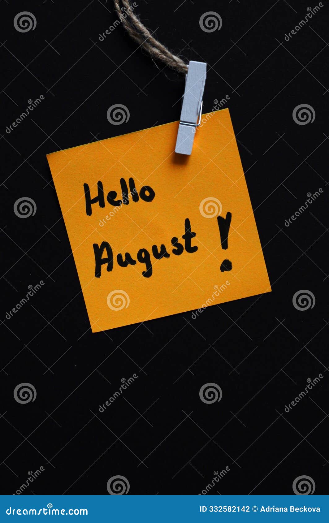 Black Background with Hello August Write Stock Photo - Image of ...