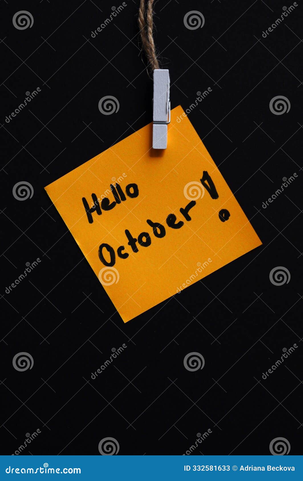 Hello October Write on Orange Card Stock Image - Image of background ...