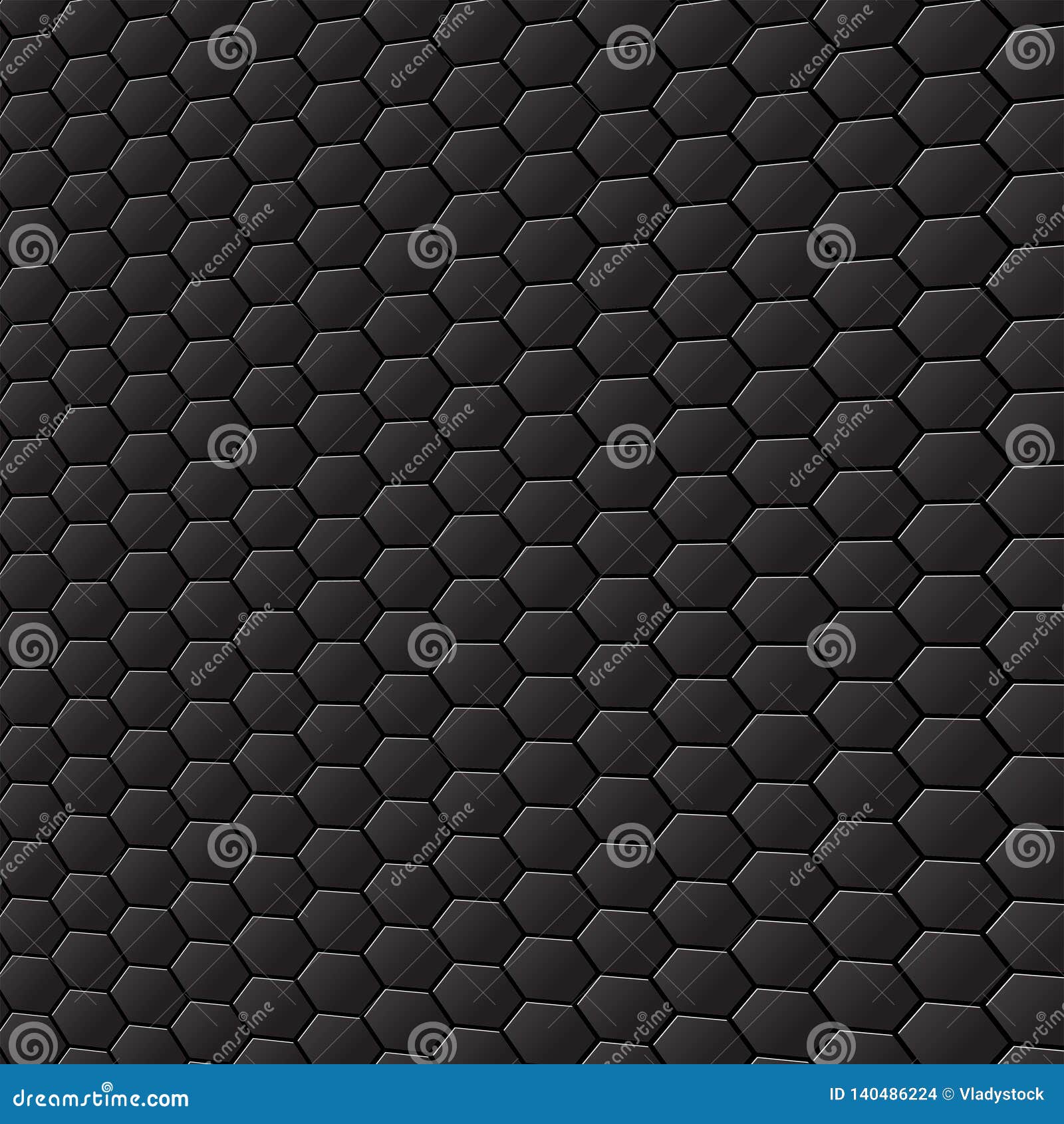 Black Background with Hexagons Stock Vector - Illustration of hexagonal ...