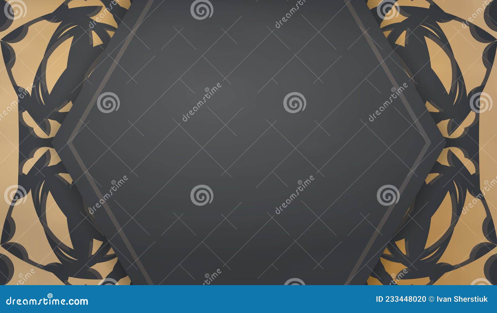 Black Background with Indian Gold Pattern and Space for Your Logo or ...