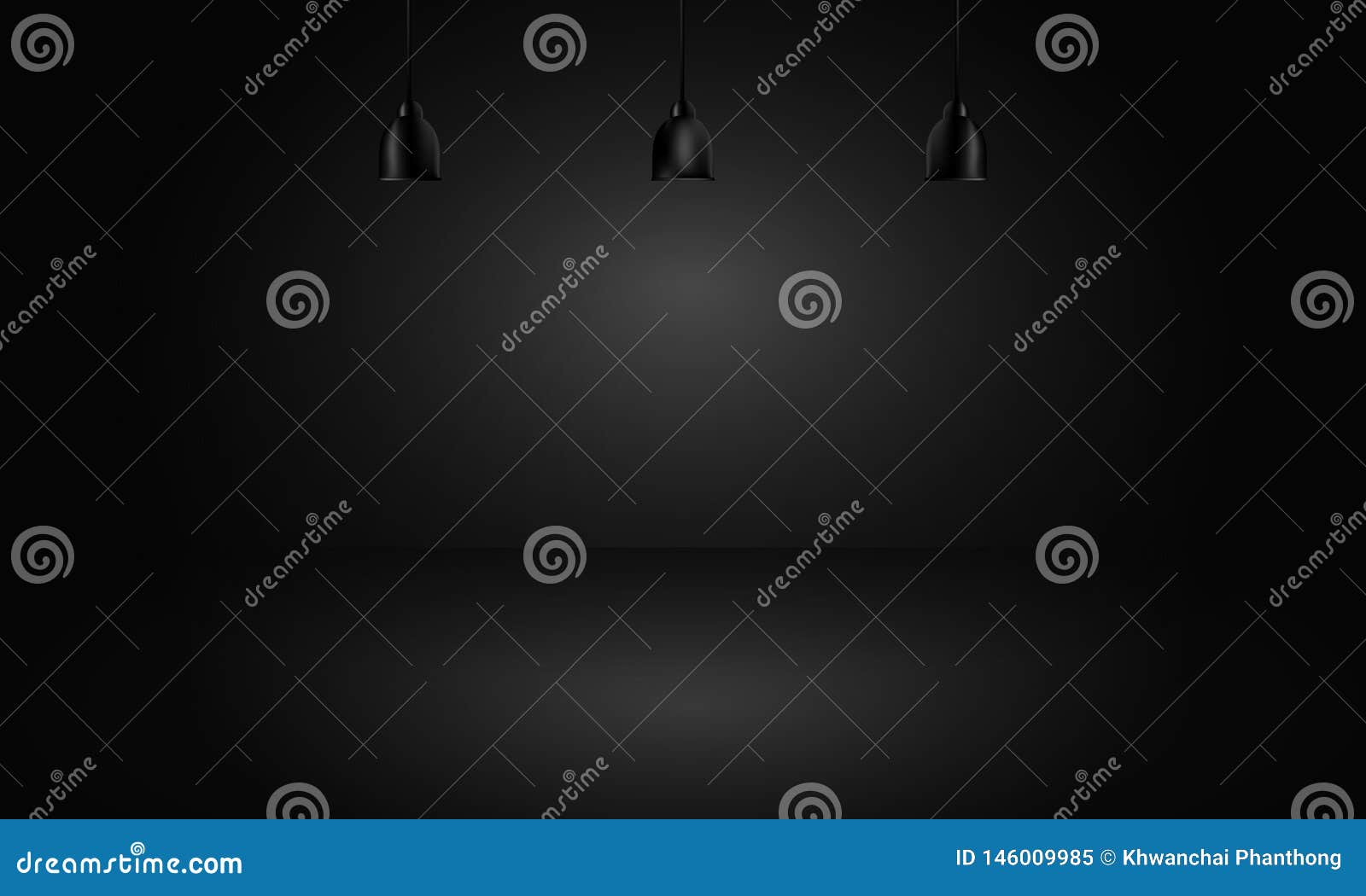 Black Background with Light Boxes on Ceiling, Abstract Gradient Studio ...