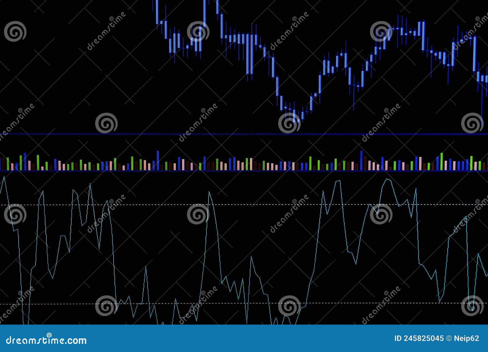Black Background with Market Analysis Data on the Screen Stock Image ...