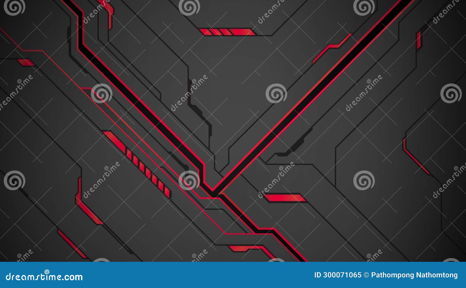 Black Background of Metallic Red Display Futuristic Sci Fi Hud Frame ...