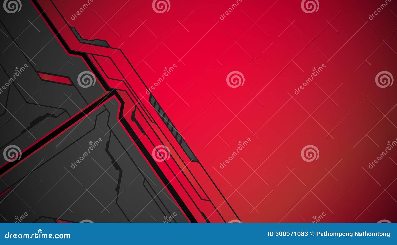 Black Background of Metallic Red Display Futuristic Sci Fi Hud Frame ...