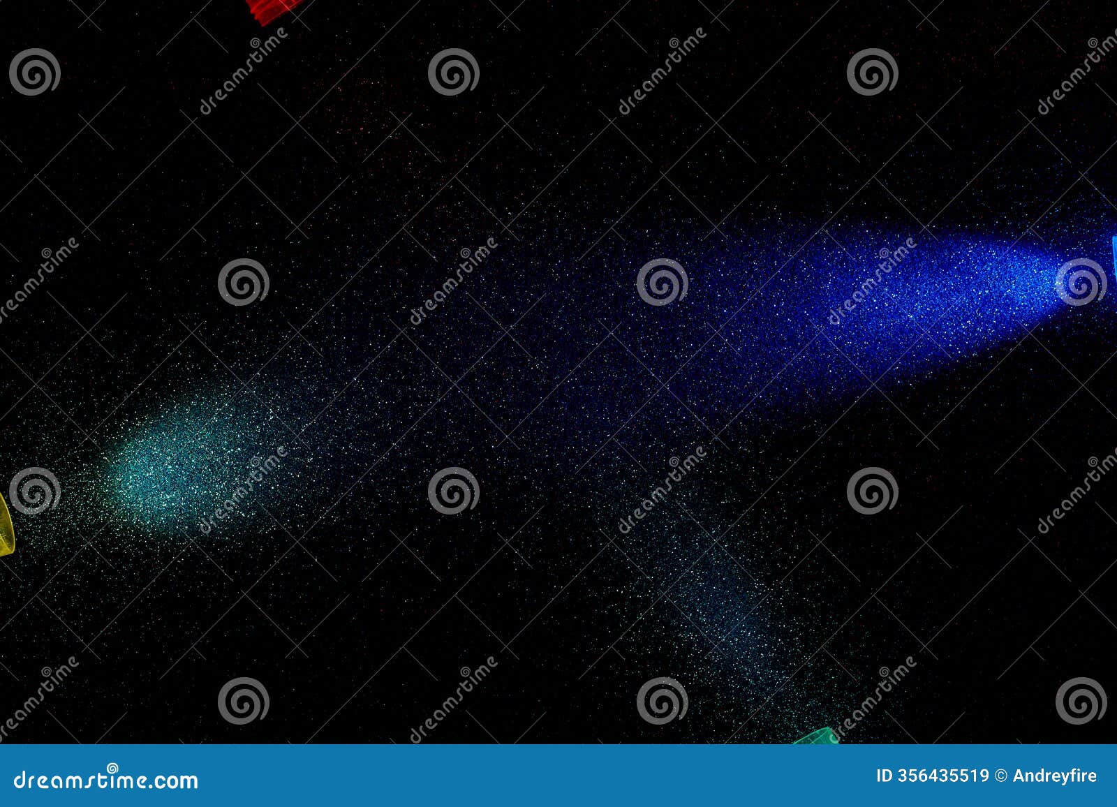 On a Black Background in a Multi-colored Grain Crossed Rays of Blue and ...