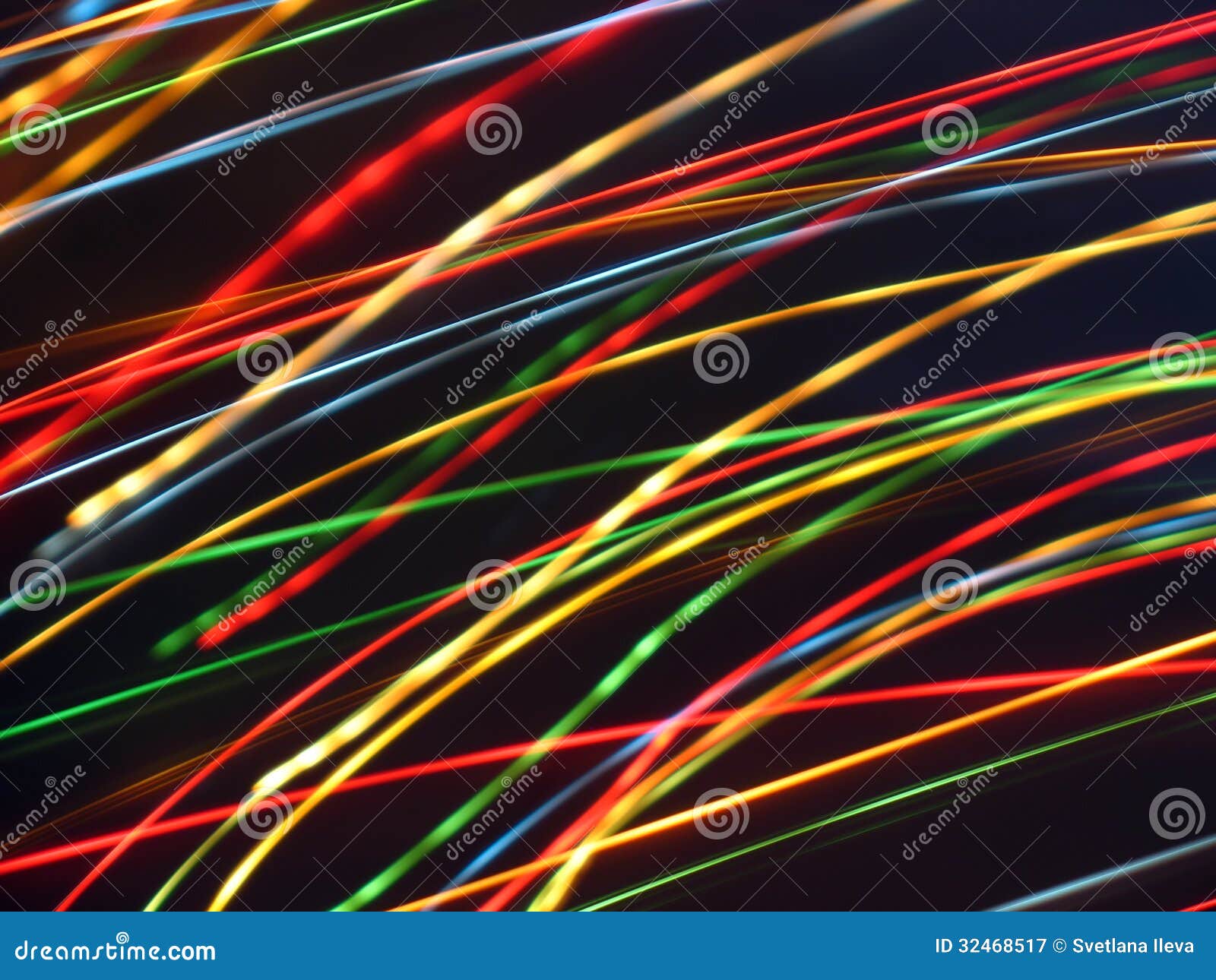 Black Background with Multicolored Luminous Lines Stock Image - Image ...