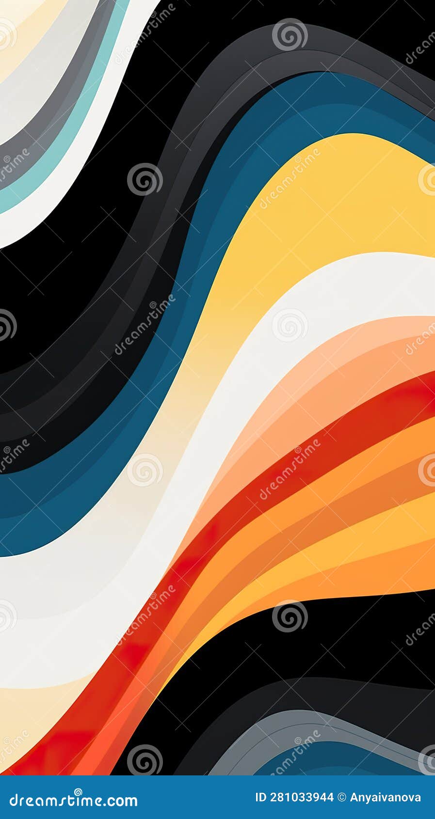 A Black Background with a Multicolored Wave Pattern. Generative AI ...