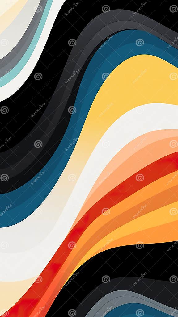 A Black Background with a Multicolored Wave Pattern. Generative AI ...