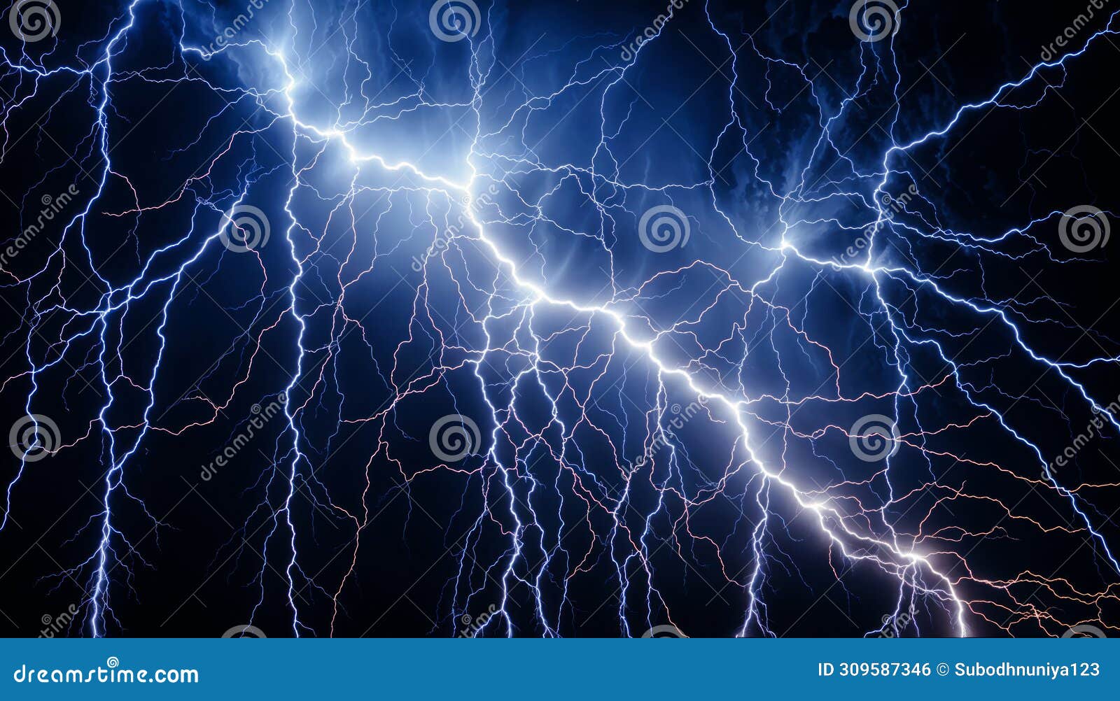 Black Background with Multiple Bright Lightning Bolts Striking Stock ...