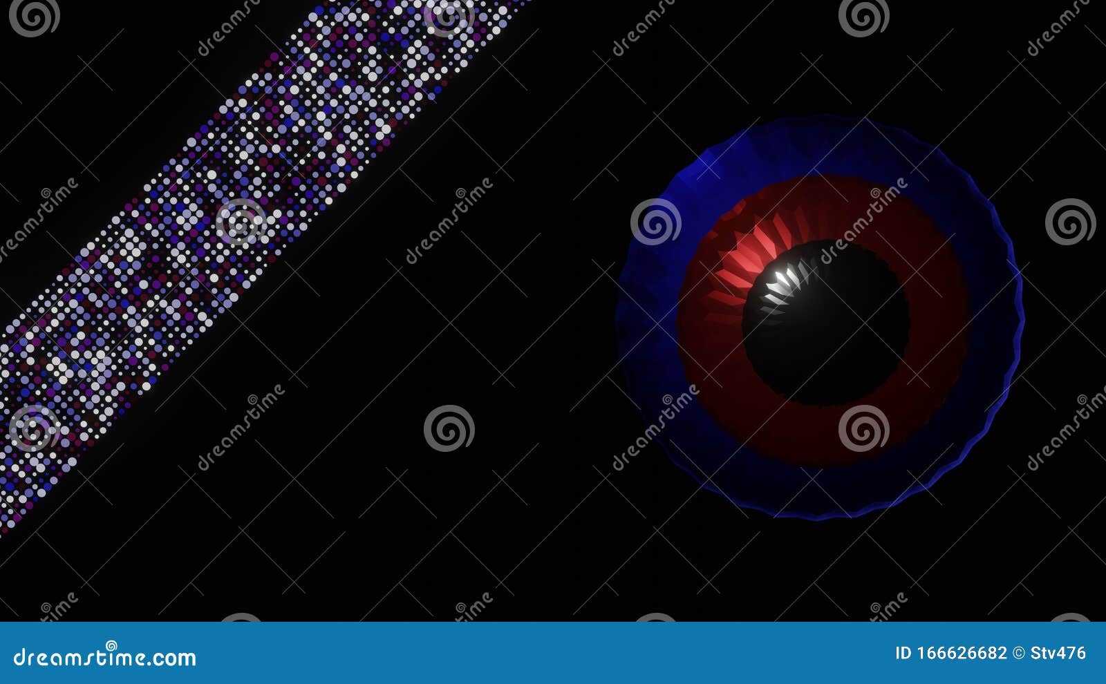 Black Background with Overlapping Layers of Dots in Blue and White with ...