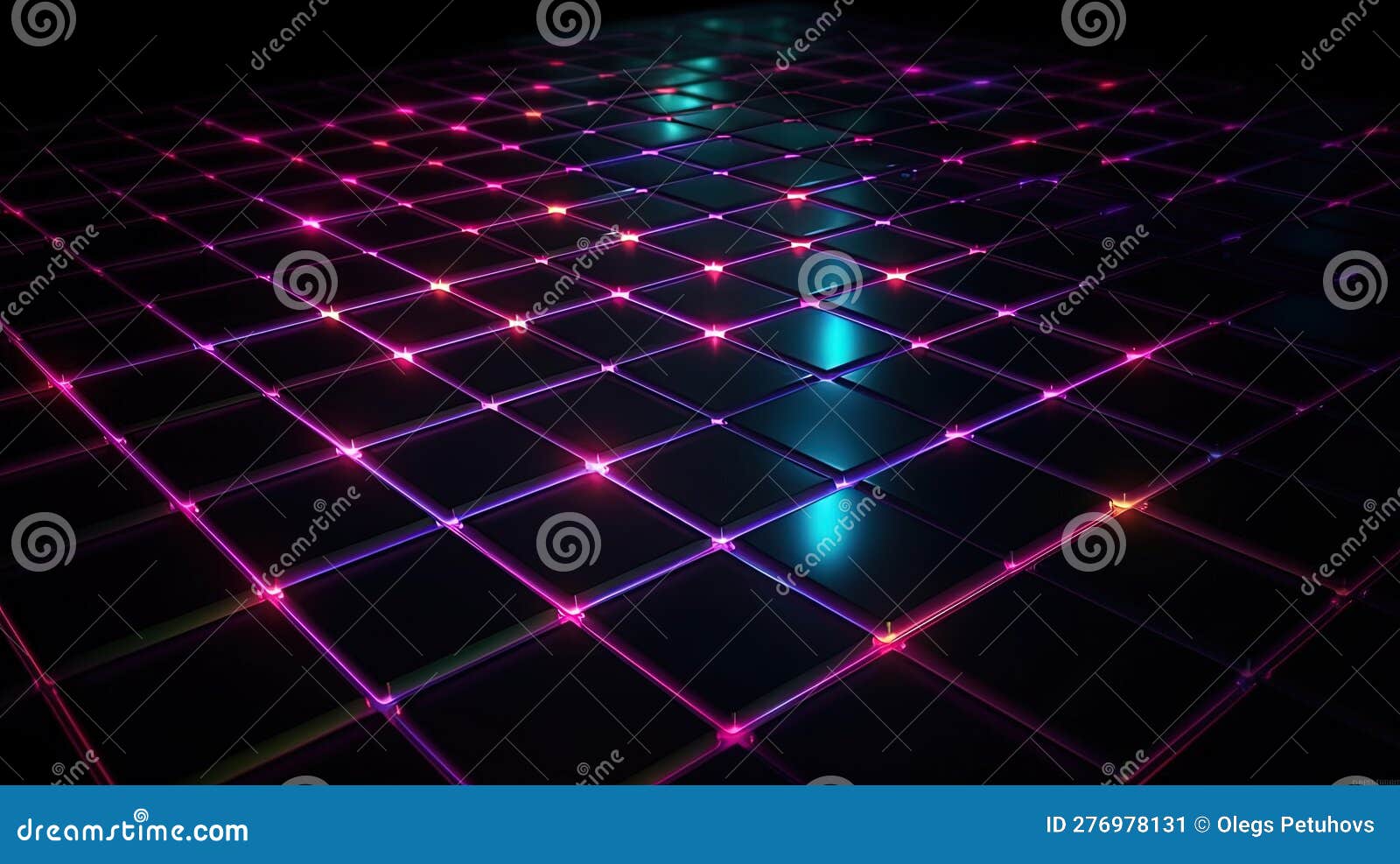 A Black Background with a Pattern of Neon Lights on it Stock ...