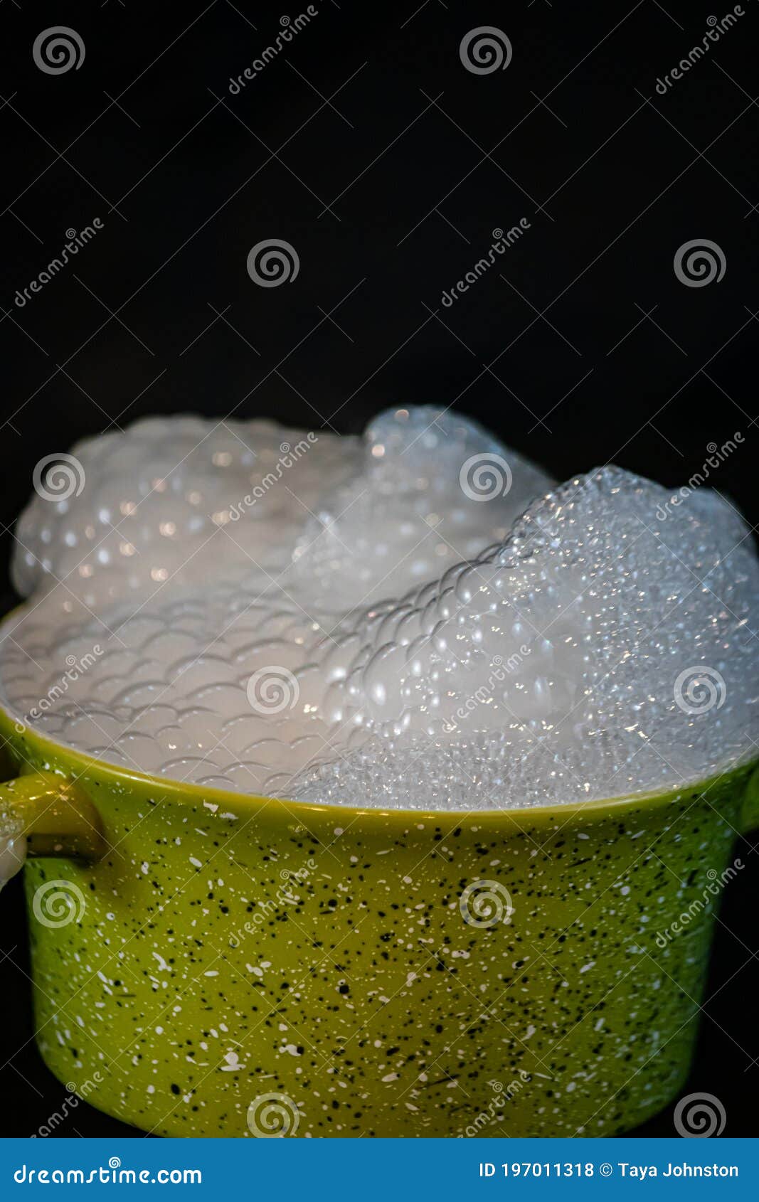 Black Background with Piles of Suds in a Container Stock Photo - Image ...