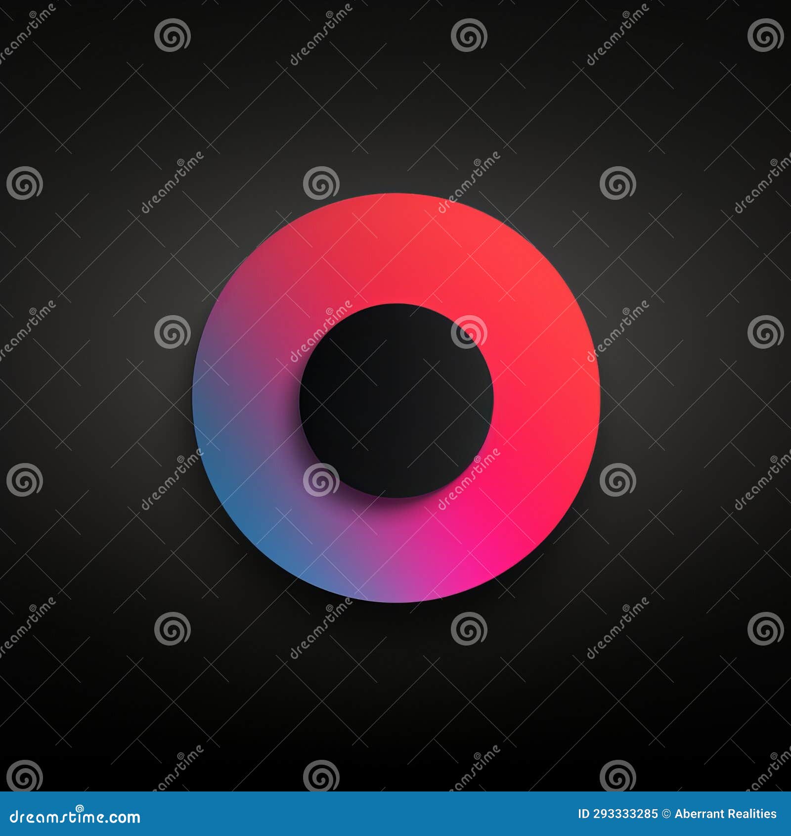 A Black Background with a Pink and Blue Circle in the Center Stock ...