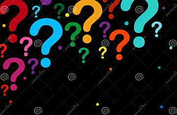 Black Background with Rainbow Question Mark. Random Large and Small ...