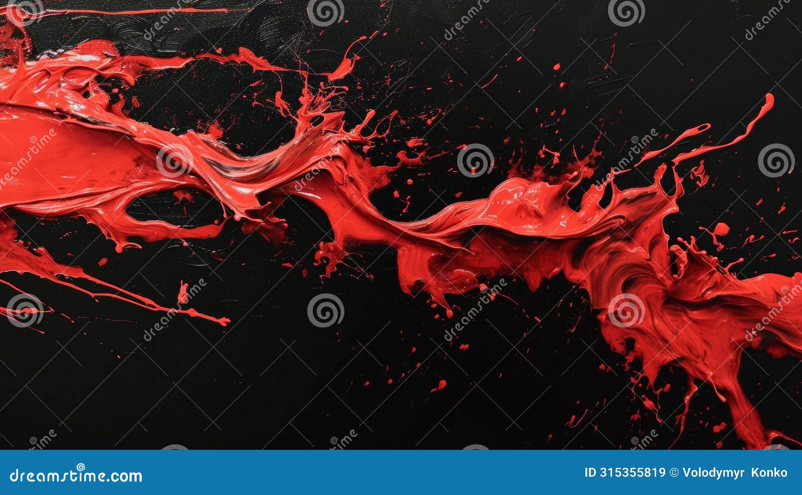 Black Background with Red Paint Splashing Stock Image - Image of ...
