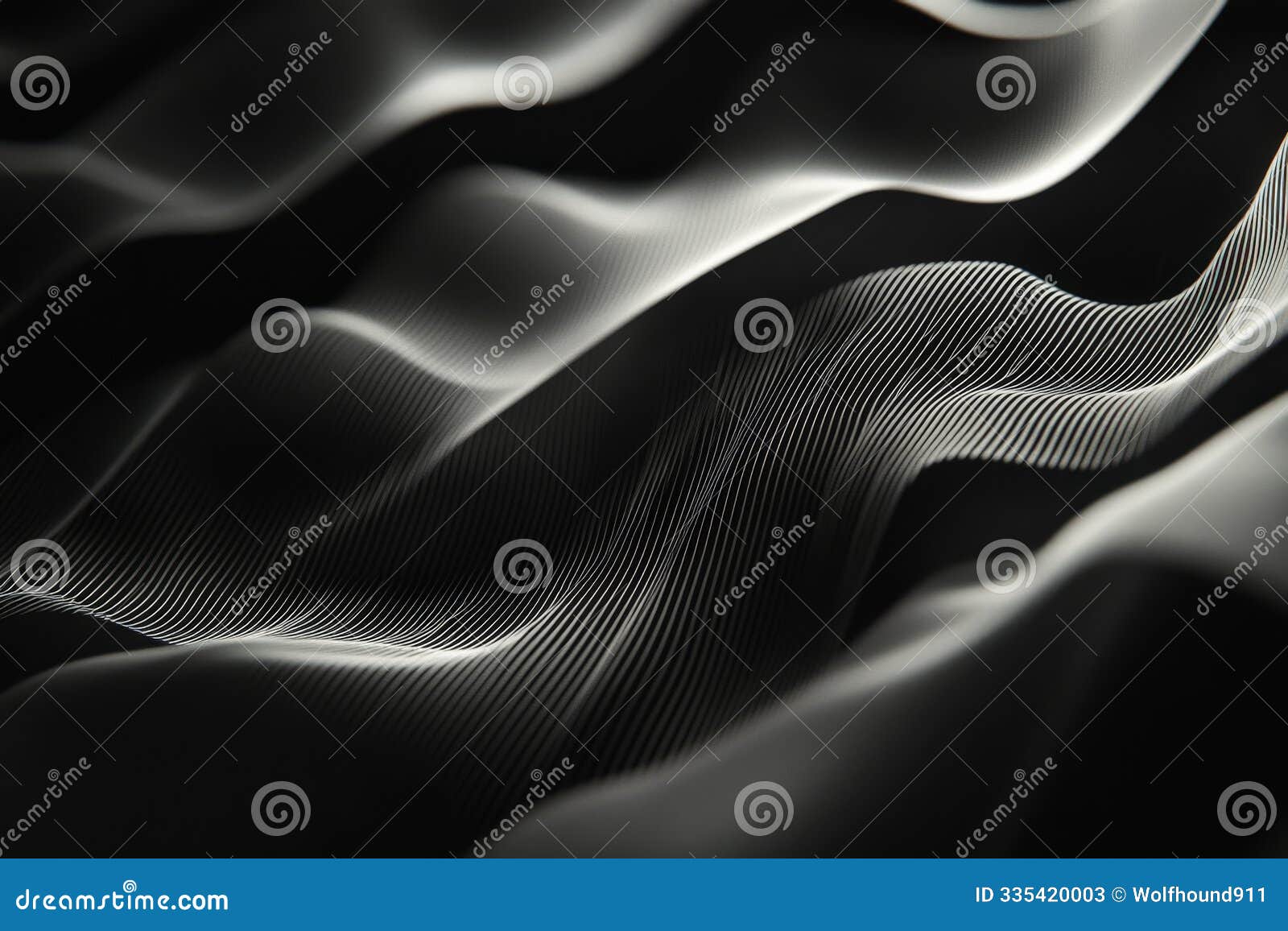 A Black Background with a Series of Thin, Sweeping Curved Lines Casting ...