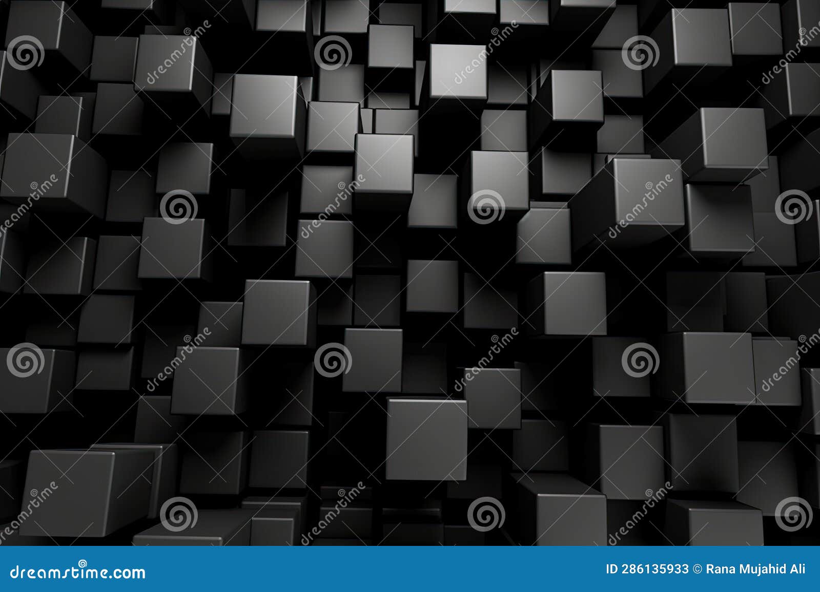 A Black Background with a Set of Cubes Stock Illustration ...