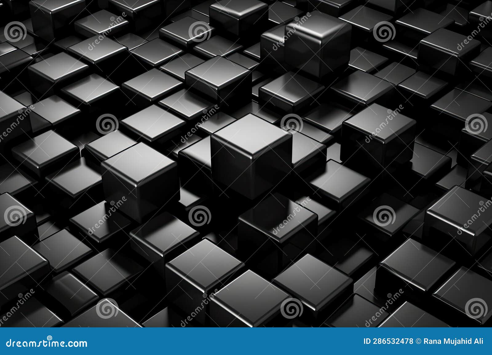 A Black Background with a Set of Cubes Stock Illustration ...