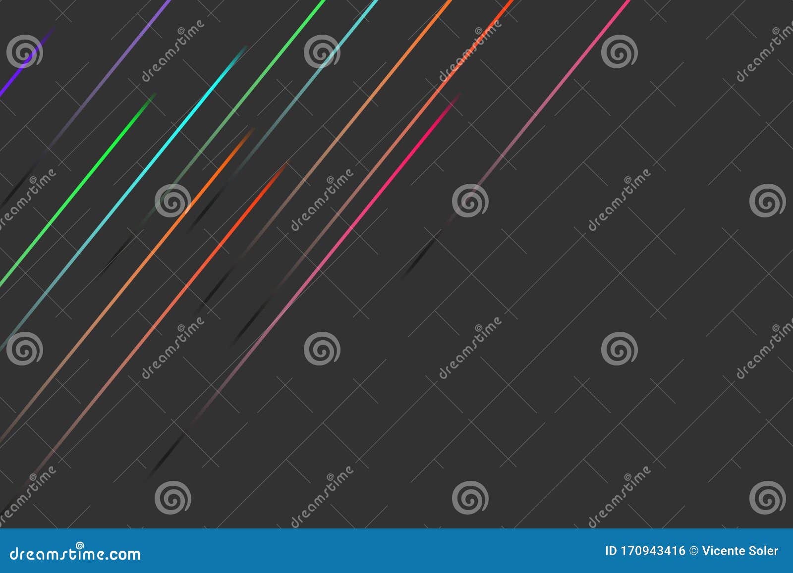 A Black Background with Several Multi-colored Lines Stock Illustration ...