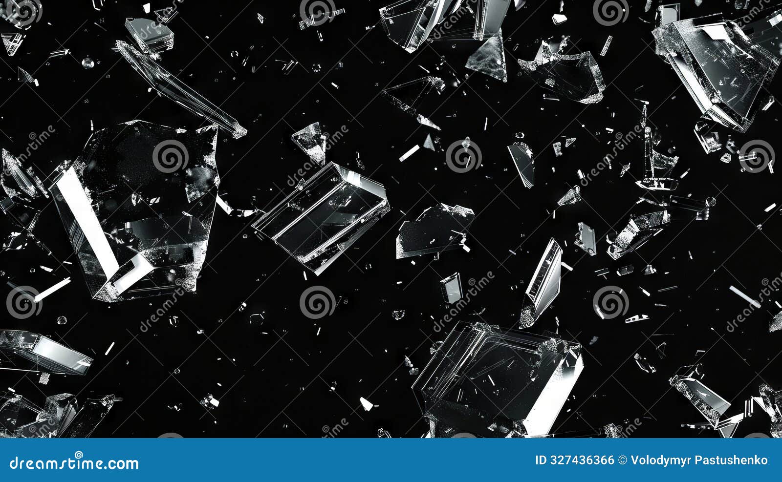 A Black Background with Shattered Glass Stock Photo - Image of ...