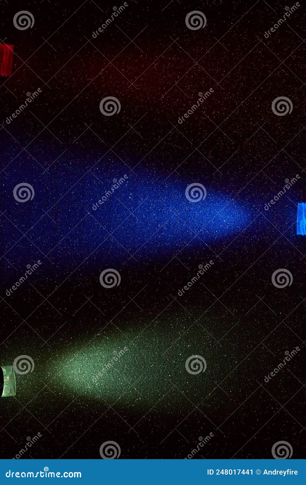 On a Black Background in Small Multi-colored Grain Parallel Rays of Red ...