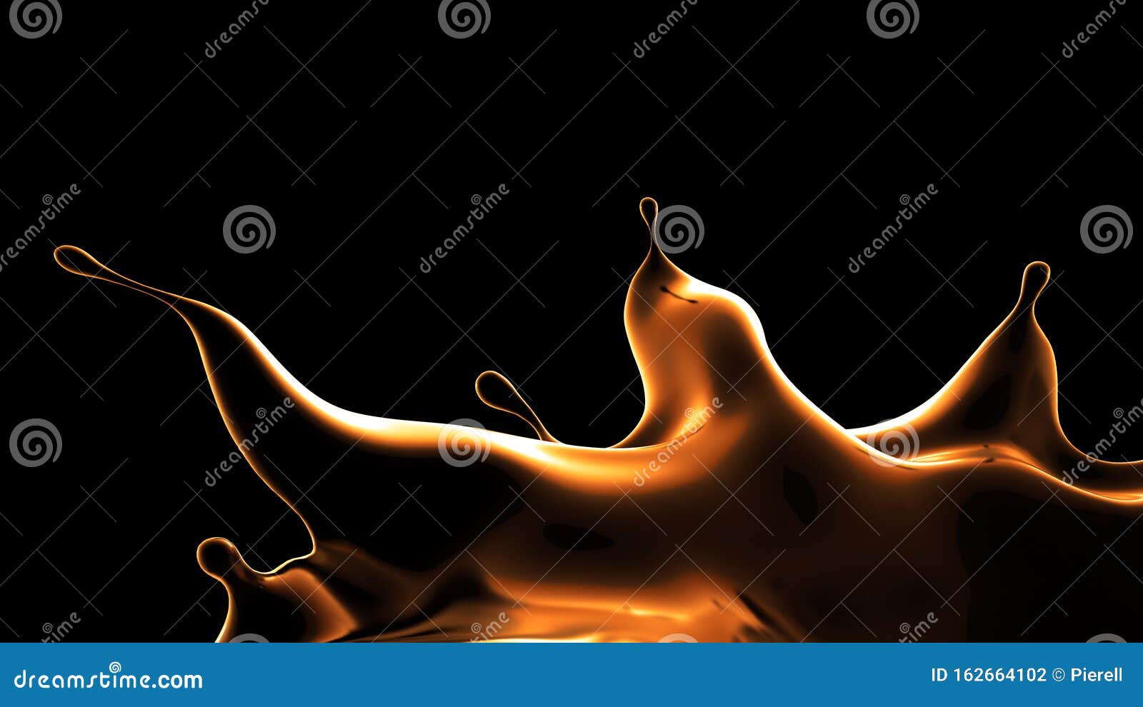 Black Background with Splash of Liquid. 3d Illustration, 3d Rendering ...