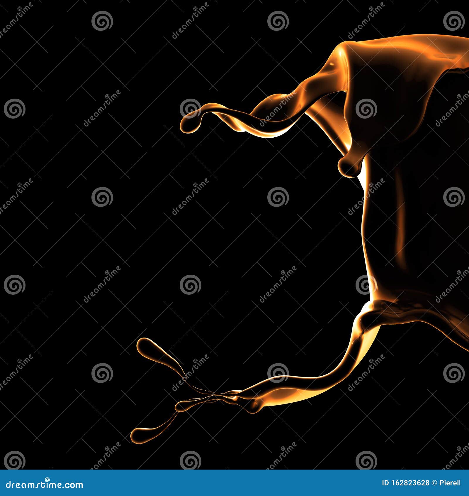Black Background with Splash of Liquid. 3d Illustration, 3d Rendering ...