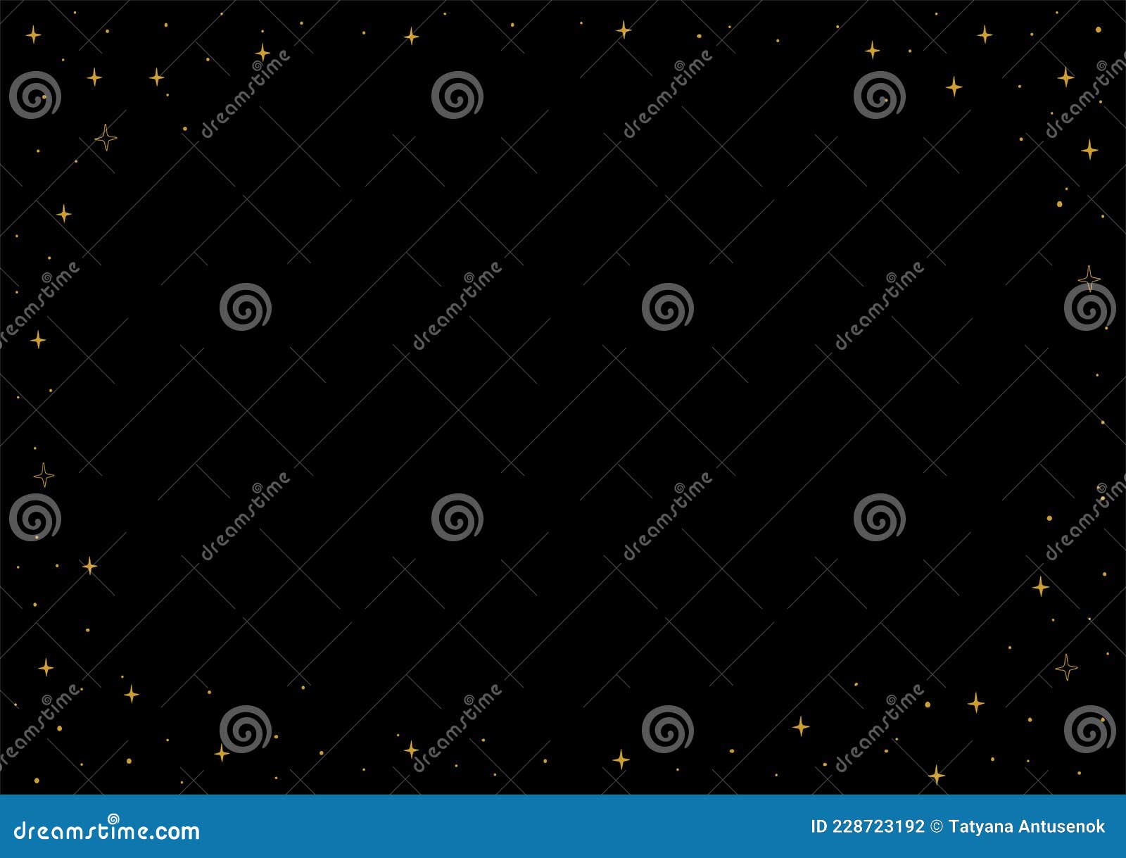 Black Background with Stars with Place for Text. Horizontal Night ...