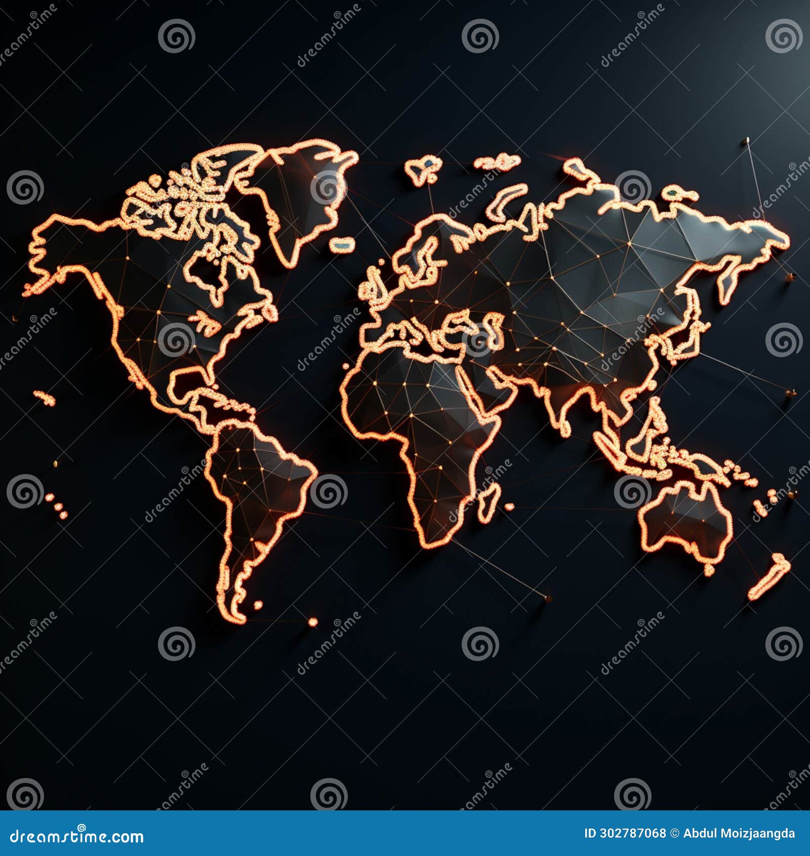 Black Background with a Stylized World Map Using Abstract Scales Stock ...
