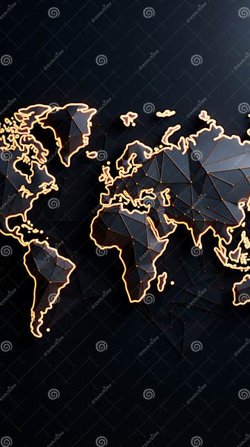 Black Background with a Stylized World Map Using Abstract Scales Stock ...