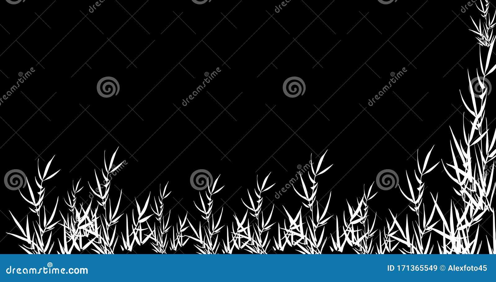 Black Background with Text Box and White Grass Stock Illustration ...