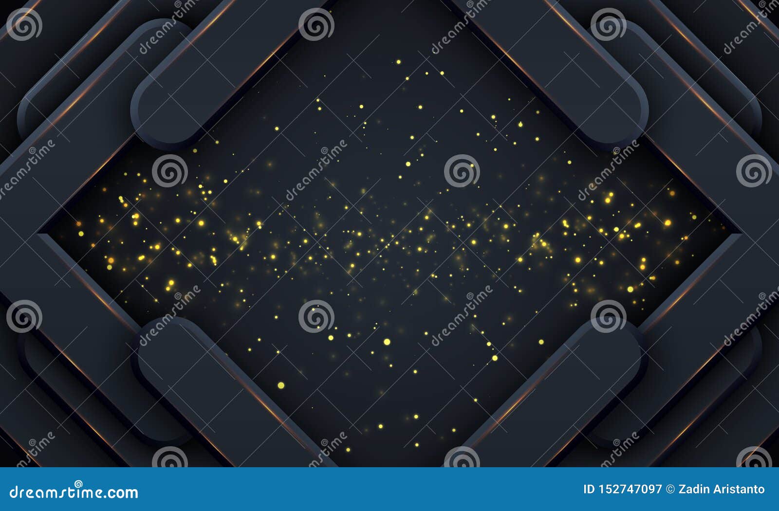 Black Background Textured with 3D Style and Shining Dots. Abstract ...