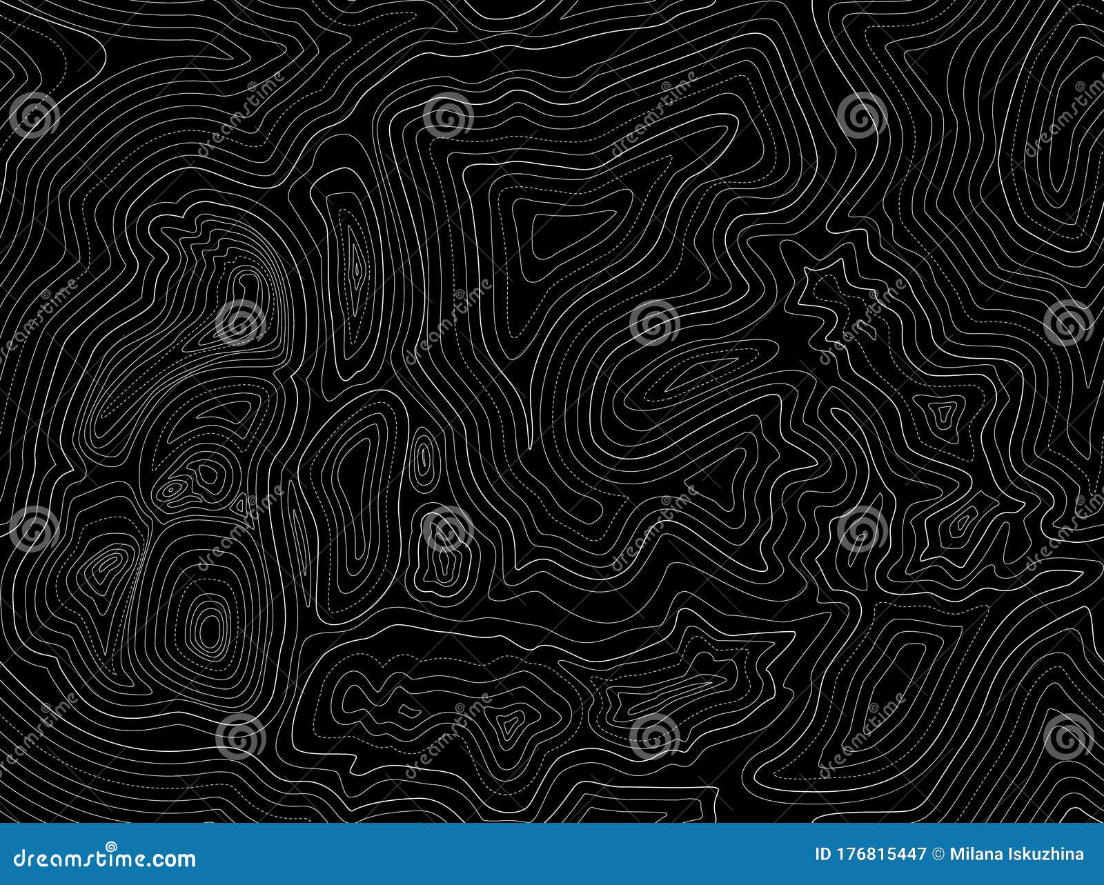 Black Background of the Topographic Map. Topographic Map White Lines ...