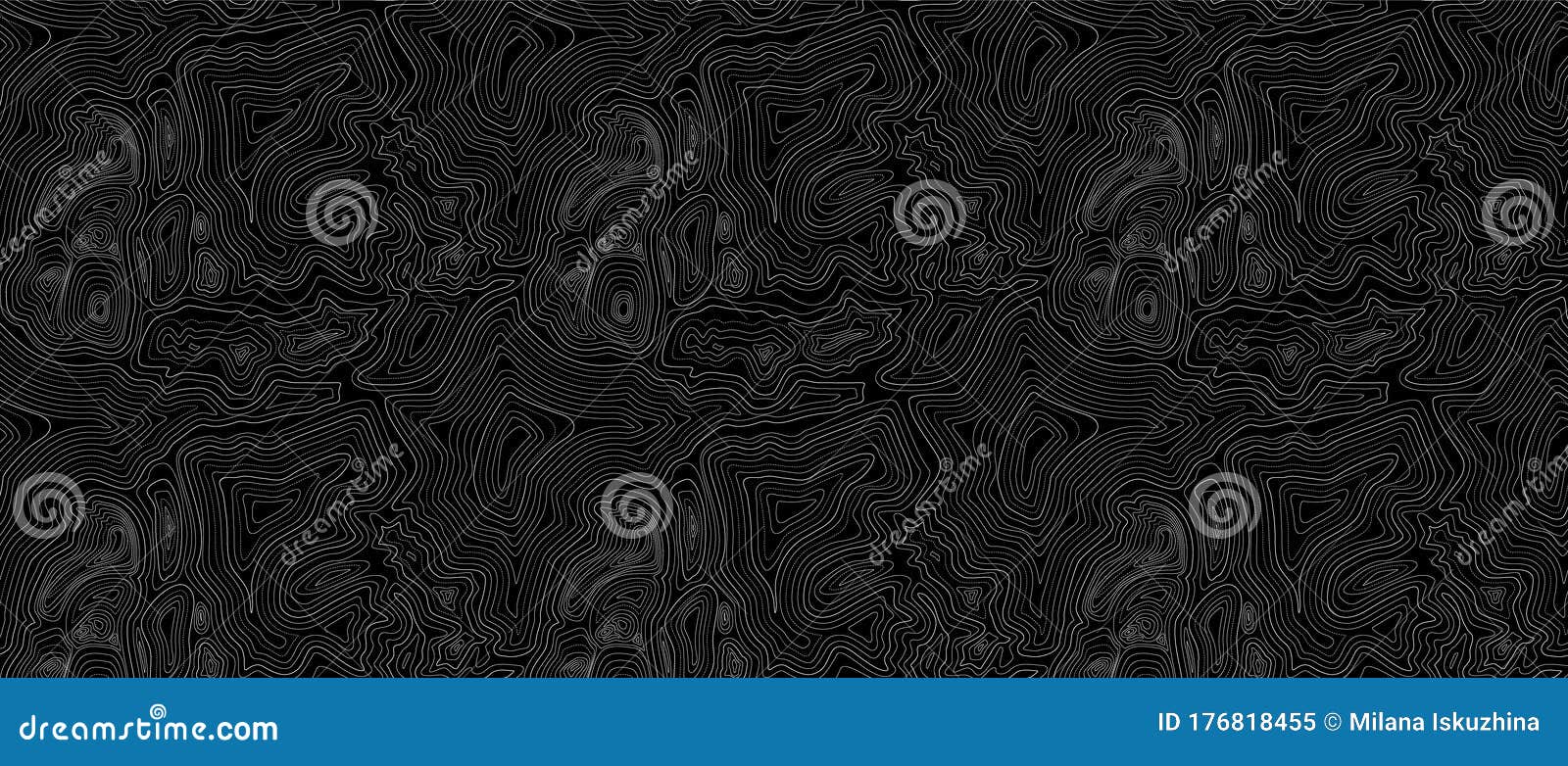 Black Background of the Topographic Map. Topographic Map White Lines ...