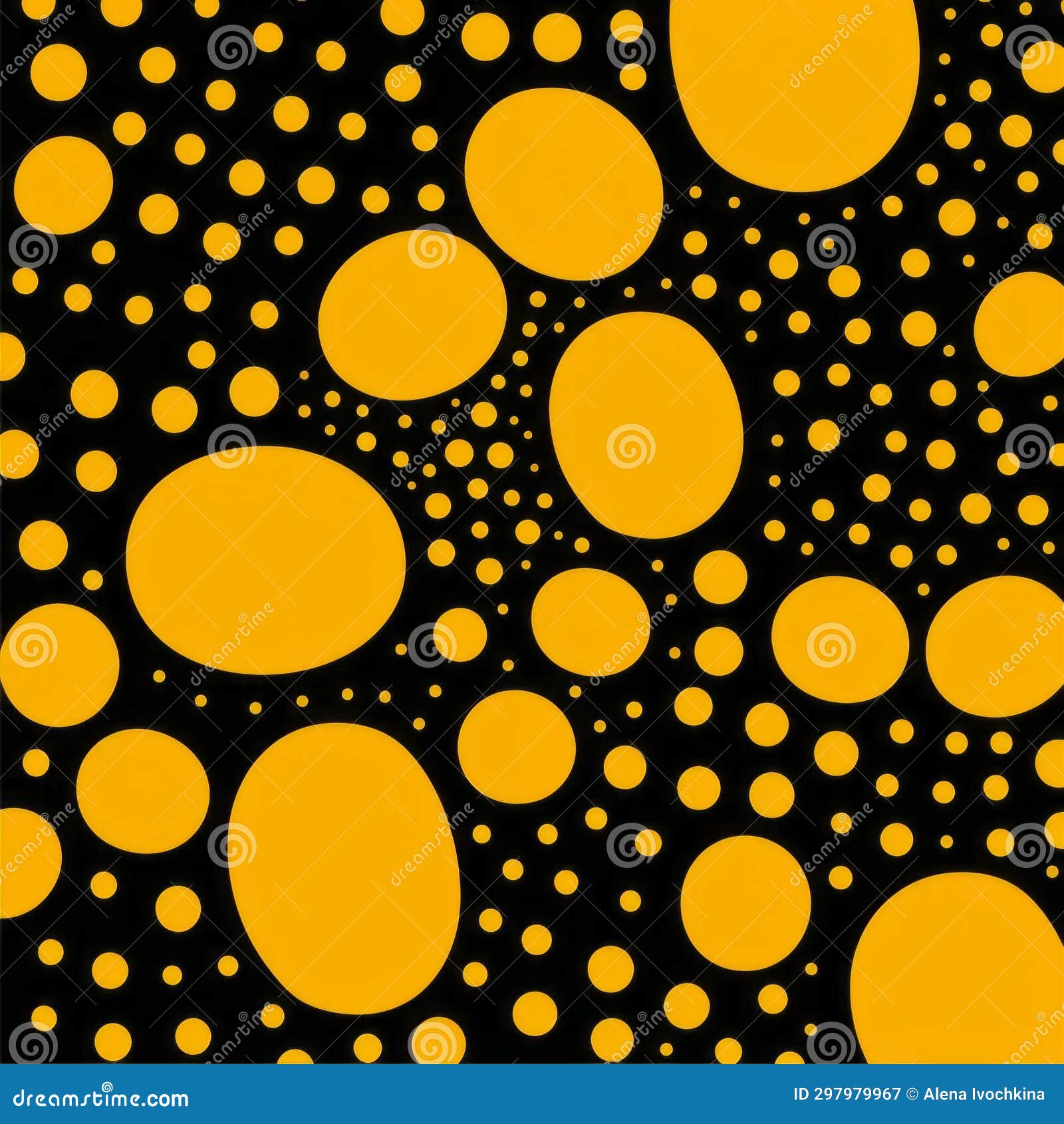 Black Background with Various Yellow Dots, Geometric Pattern ...