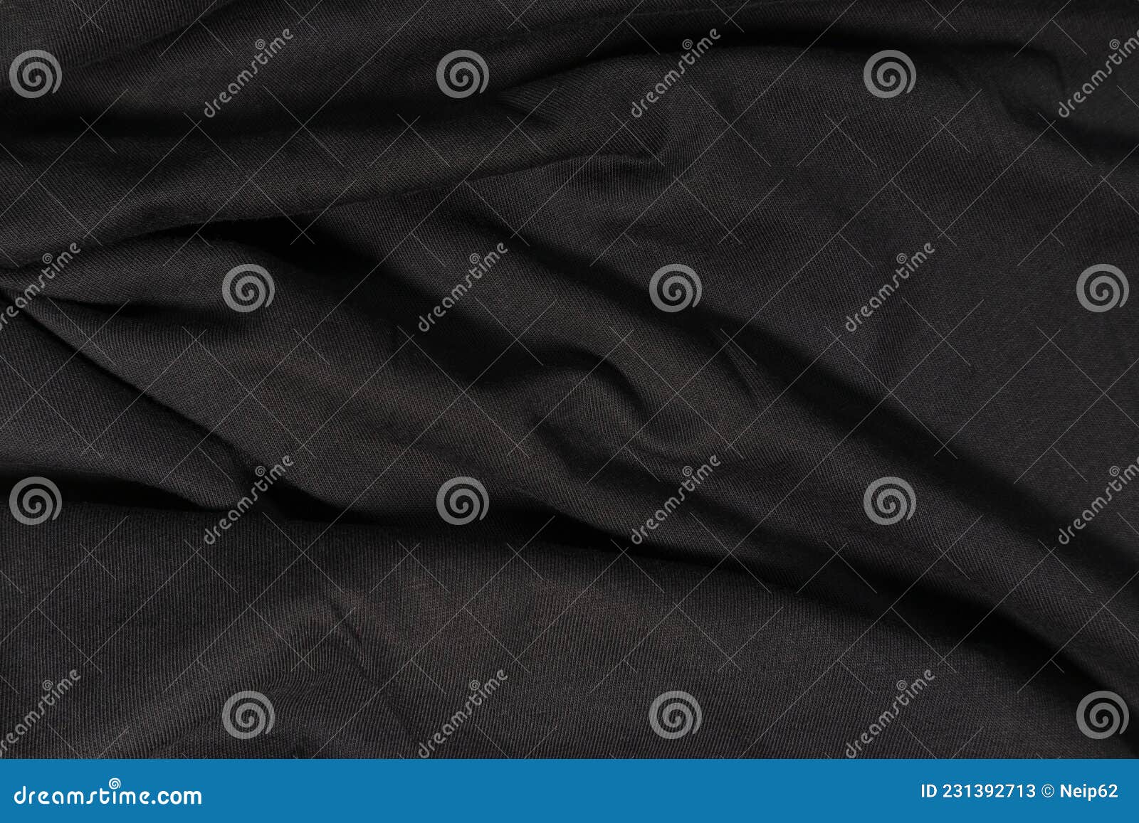 Black Background from a Wavy Fabric Texture Stock Image - Image of ...