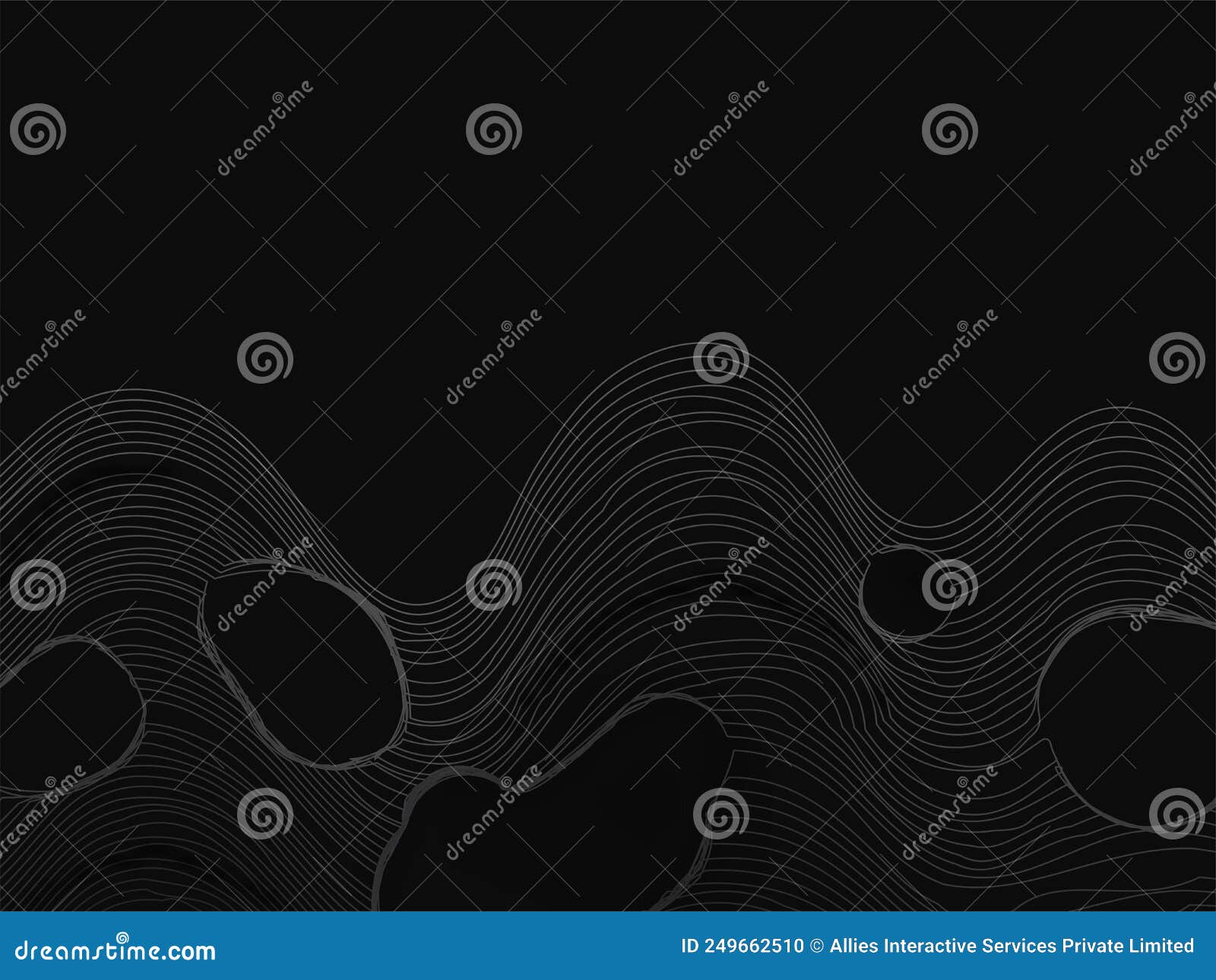 Black Background with Wavy Lines Motion and Copy Stock Illustration ...